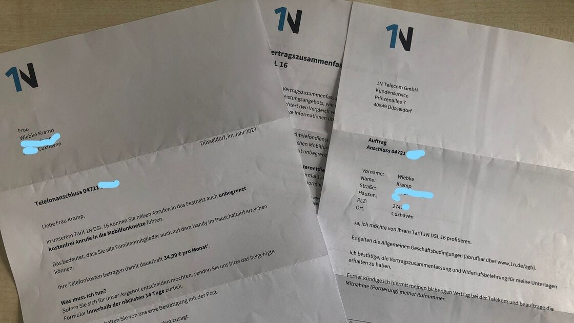 Cuxhaven: Achtung vor Schreiben von 1N Telecom - Was Sie dazu wissen müssen | CNV Medien