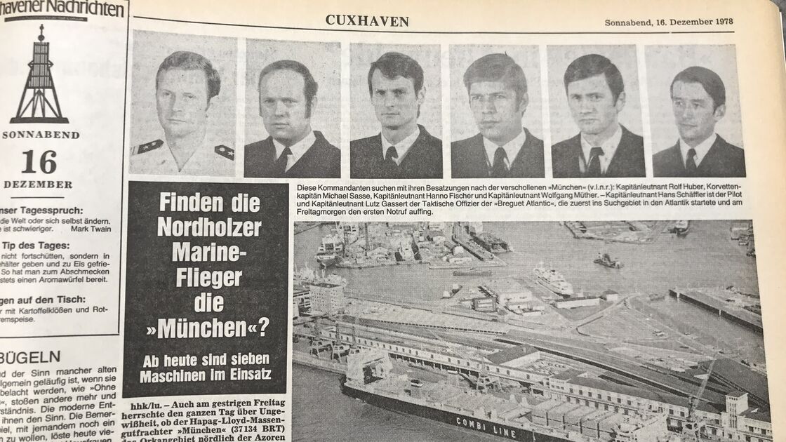Schlaf war Nebensache: So suchten die Marineflieger aus Nordholz 1978 die "München" | CNV Medien